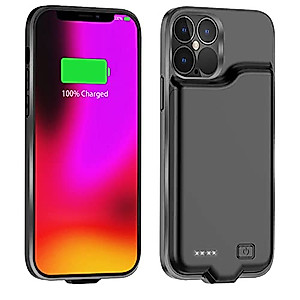 Corefyco Direct Battery Case for iPhone 12/12 Pro (6.1 inch),8000mAh Rechargeable Charger Portable Protective Charging Case,Compatible with iPhone 12 and iPhone 12 Pro - Black