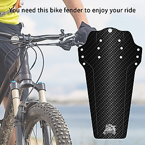 kingsea Mountain Bike Mud Guard,Adjustable Carbon Fiber MTB Fenders -Universal Front or Rear MTB Fender Compatible with 20"/24"/26"/27.5"/29" Mountain Bike Mudguards - Soft Shell