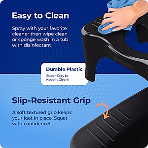 Squatty Potty The Original Bathroom Toilet Stool, Curve Lightweight with Sleek and Modern Design, Black, 7"