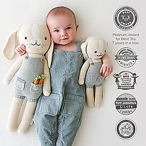 cuddle + kind Henry The Bunny Little 13" Hand-Knit Doll – 1 Doll = 10 Meals, Fair Trade, Heirloom Quality, Handcrafted in Peru, 100% Cotton Yarn