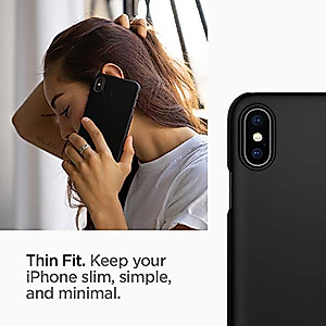 Spigen Thin Fit Designed for iPhone Xs Case (2018) / Designed for iPhone X Case (2017) - Matte Black