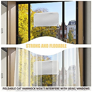 Cat Window Perch,Cat Hammock with 2 Replaceable Covers Shelf,360° Sunny Seat Foldable Space Saving Cat Beds Window Seat with Steel Frame and Strong Suction Cup for Indoor Cats （Large）