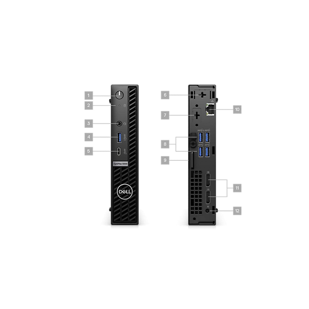 Dell Optiplex 5000 Micro Tower Desktop (2022) | Core i7-12700T - 1TB SSD Hard Drive - 64GB RAM | 12 cores @ 4.7 GHz Win 11 Pro Black
