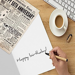 VvOoOvV Funny 50th Anniversary Decorations for Men Women, Happy 50th Anniversary Cards Gifts for Mom Dad, Large 50th Wedding Anniversary Card for Him Her