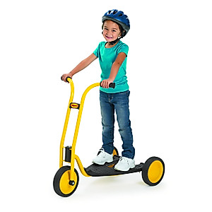 Children’s Factory MyRider 3 Wheel V Scooter for Kids, Girls & Boys Micro Scooter, Homeschool/Daycare/Preschool Outdoor Play Equipment, Yellow/Blk