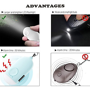 3 Pack Personal Protection Devices 130dB, Strobe Light and Key Chain Security for Students, Joggers, Night Workers, Elders, Kids, Women, 3 Pop Color