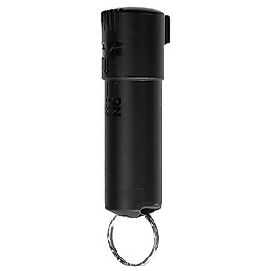 POLICE MAGNUM Pepper Spray Spin Top- SMALL & COMPACT Keychain for Security Protection- 1/2oz Black