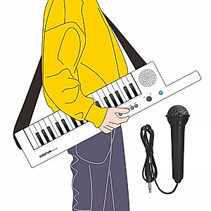 PENCHEN Guitar Electronic Piano with Mini Keyboard 37-Key Electronic Keyboard Piano Rechargeable Children' s Piano