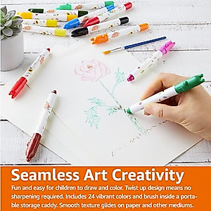 Amazon Basics Twistable Pack of 24 Gel Crayons, Washable, 24 Colors