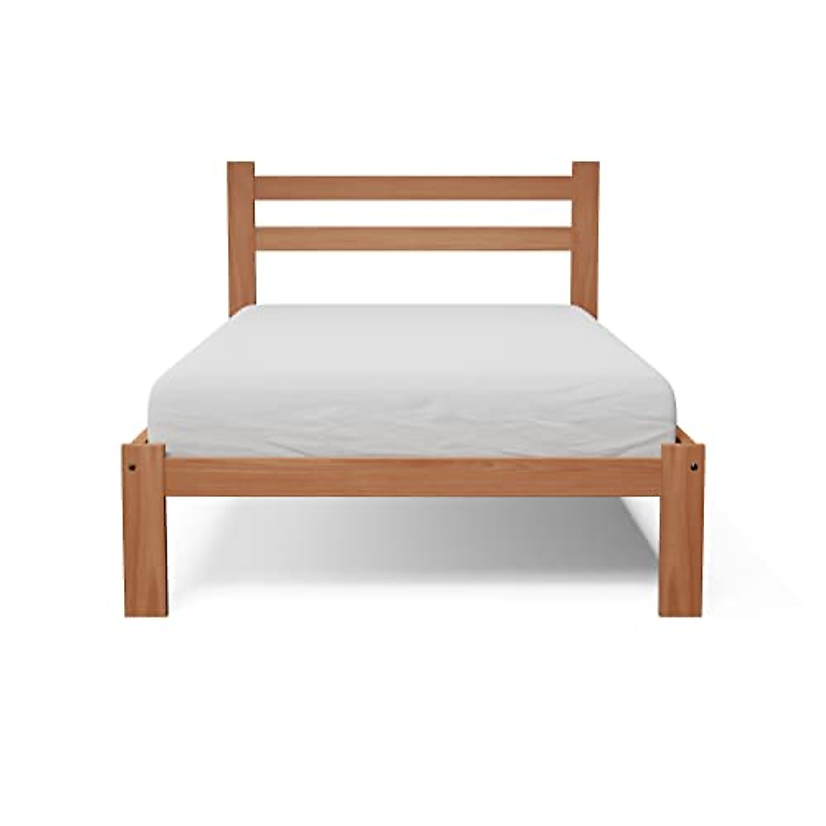 Amazonas Twin Size Bed Frame Solid Pine Wood Honey Pine with Hardwod Slats Support Finish Wooden Kids Bed Single Suitable for Boys Girls Bedroom Wooden Bed Frame