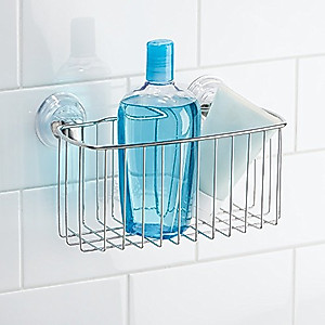 iDesign Reo Metal Power Lock Suction Rack for Bathroom, Kitchen Use