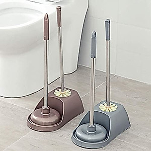 Toilet Bowl Brush Floor Standing Toilet Cleaner Brush Home Bathroom Manual Cleaning Tool Toilet Brush and Plunger Combo Set