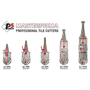 Montolit Masterpiuma 75P5 Power 5 Ergonomic Manual Tile Cutter 29" (75cm) Cutting Tool For Tough and Delicate Large Format Glass and Ceramic Tiles for Floor and Wall Tile Installation