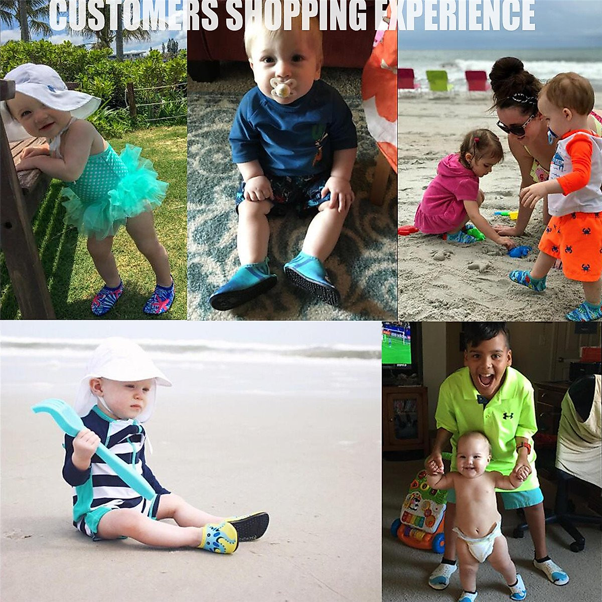 JIASUQI Summer Casual Skin Water Shoes Socks for Baby,Sand Swim Surf Aerobics,Green Octopus 12-18 Months