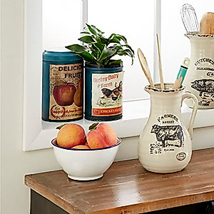 Deco 79 Metal Canister S/3 6", 7", 8" H-24989, 6"/7"/8"