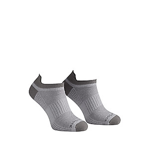 Wrightsock Coolmesh II Tab Blister Free Socks - Lightweight, Breathable Travel Socks For/Men,Dry, Perfect for Running, Titanium, Small…