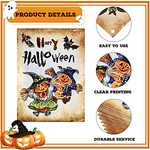 20 Pcs Vintage Halloween Garland Hanging Victorian Style Card Vintage Banner Decor, Halloween Wall Hanging Banner with Rope Halloween Card for Party Indoor Outdoor Decorations (Pumpkin Style)