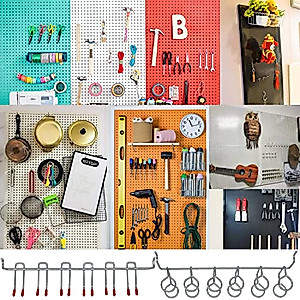114 pcs Pegboard Hooks Assortment with Metal Hooks Sets, Pegboard Bins, Peg Locks for Organizing Storage System Tools