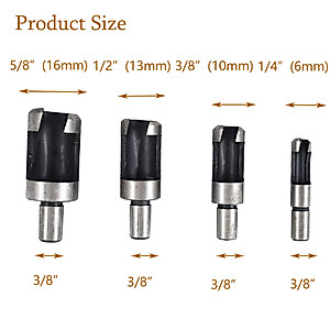 kimllier 8Pcs Carbon Steel Boring Drill Bits Wood Plug Hole Cutter Dowel Cutting Shank Drill Bit Set
