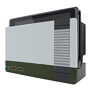 eXtremeRate Custom Soft Touch Grip Faceplate for Nintendo Switch Dock, Classics NES Style Patterned DIY Replacement Housing Shell for Nintendo Switch Dock - Dock NOT Included