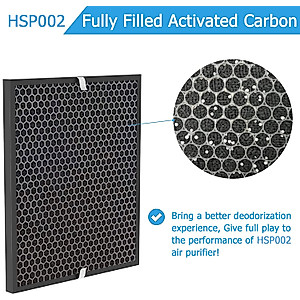 Vegebe 2-Pack Replacement Filter, Compatible with HATHASPACE® HSP002 Smart True 2.0 Air Purifier