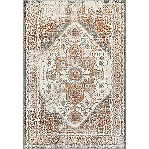 nuLOOM Justine Vintage Medallion Area Rug, 8x10, Beige