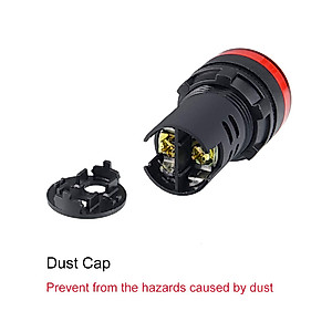 uxcell 3Pcs Red Indicator Light AC/DC 110V, 22mm Panel Mount, for Electrical Control Panel, HVAC, DIY Projects