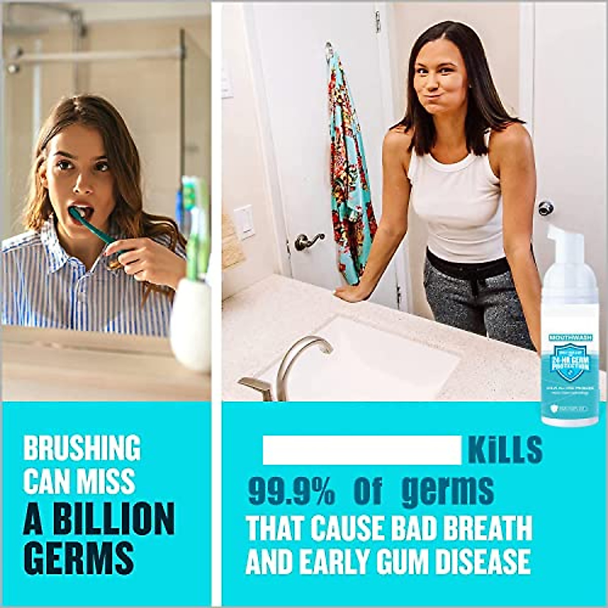 50ml*2pcs Toothpaste Foam Mouthwash, Ultra-Fine Mousse Mouthwash Foam Toothpaste, 24-Hr Micro-Mouthwash Foam Technology Solve All Oral Problems