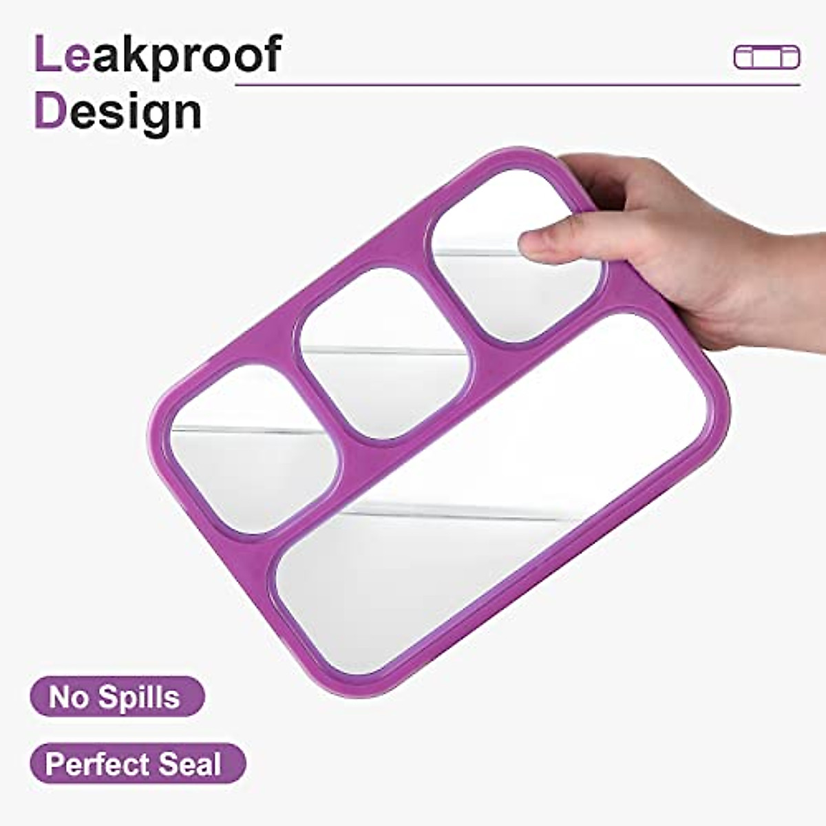 HIWARE Bento Lunch Box for Kids and Adults, Leakproof Lunch Container for Girls, Women with 4 Compartments, BPA-Free, 2 Pack