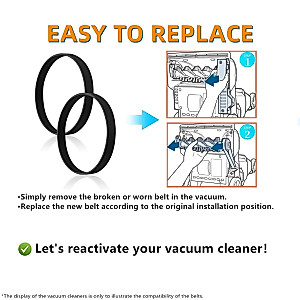 JEDELEOS Replacement Belts for Bissell 2910, 2987, 2806 PowerForce PowerBrush & TurboClean PowerBrush Lightweight Pet Carpet Cleaner, Flat Pump Belt Replace Part 1606428 (Pack of 2)