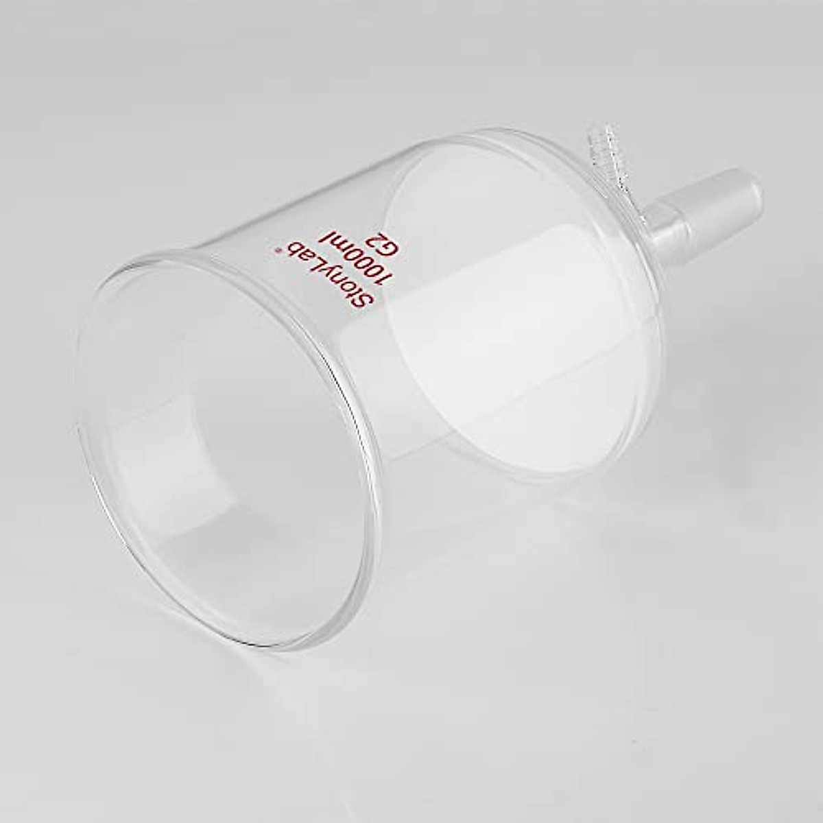 StonyLab Borosilicate Glass Buchner Filtering Funnel 1000ml with Medium Frit(G2), 113mm Inner-Diameter,110mm Depth, with 24/40 Standard Taper Inner Joint and Vacuum Serrated Tubulation (1000ml)