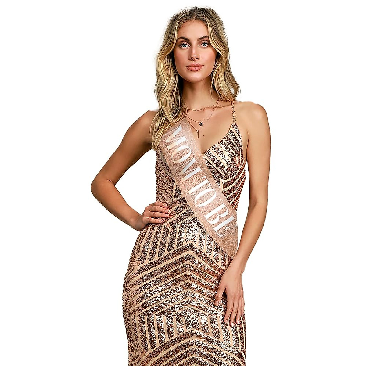 MAGICSHOP4U Mom to be sash - Mom To Be Rose Satin Sash - Baby Shower Decorations, Gender Reveal, Welcome Baby, Baby Sprinkle, Baby Shower Sash, Mummy to be - Light Pink Baby Shower