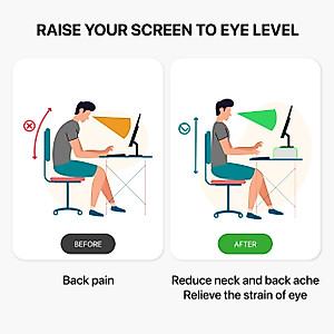 AMT Premium Acrylic Monitor Stand Clear Monitor Stand Clear Monitor Riser Laptop/PC/Multimedia Monitor Stand for Home Office