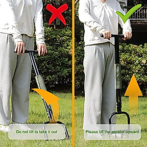 Gardzen Spike Aeration, Heavy Duty Aerator for Compacted Soils and Lawns, 35" x 11", Black