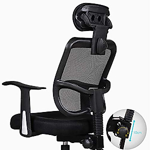Mlaea Lawyer Hospital Office Chair, Adjustable Height Armchair High Back Comfortable Desk Chairs, Executive Swivel Chair, 48 * 48 * 64-74CM(Color:Black)