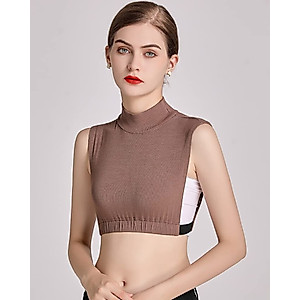 Elegtiskas Mock Turtleneck Dickey Collar Hoodie High Neck Detachable Collar