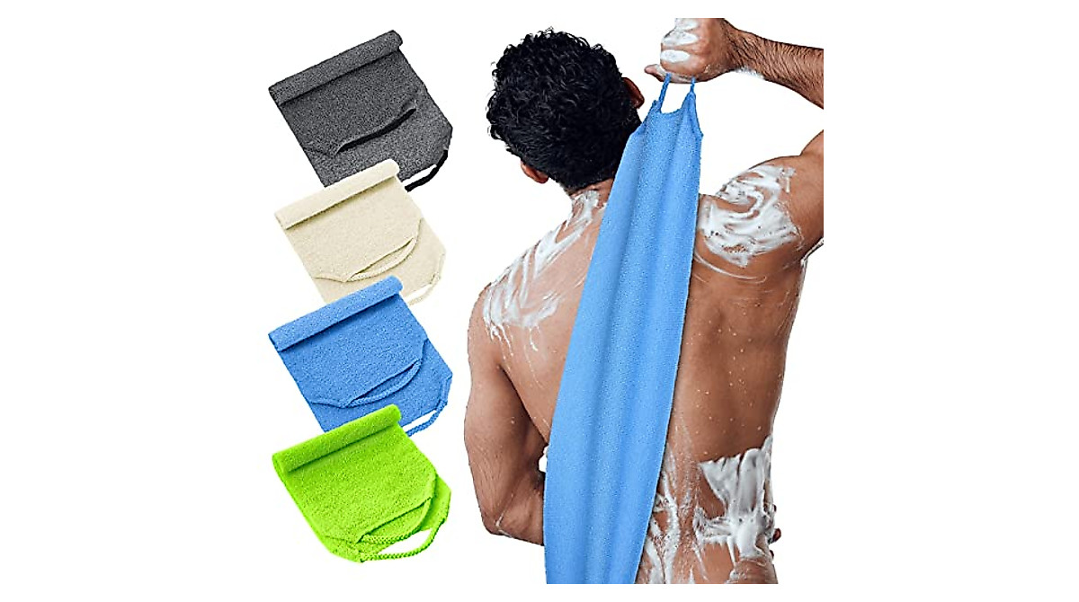 4-Piece Exfoliating Back Scrubber Set for Smooth Skin