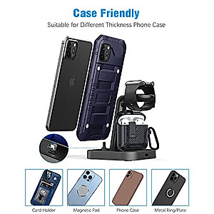 3in1 Charger Station for Apple Products, 18W Fast Apple Charging Station Compatible with iPhone 14/13/12/11/X/8 Series, Apple Watch Ultra/8/SE/7/6/5/4/3/2/1, AirPods Pro/3/2/1, Adapter Cable Included