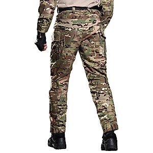 G3 Combat Pant with Knee Pads Tactical Pants Airsoft Multicam Camo Clothes Rip-Stop Paintball Hunting Trousers (Cp)