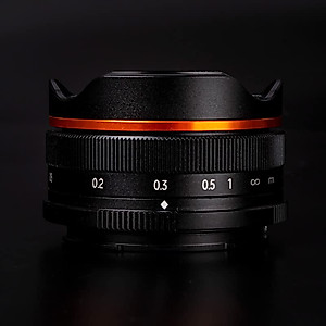 Brightin Star 10mm F5.6 Fisheye Manual Focus Prime Lens for Canon EOS-M Mount Mirrorless Cameras, APS-C Ultra-Wide Angle Fixed Lens, Fit for M6, M50, M5, M3, M200, M10, M100, M, M2 (Black)