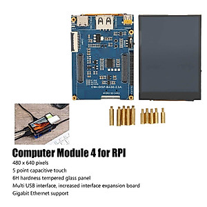 Septpenta 2.8in Capacitive Touch Screen Module Kit, 2.8in Capacitive Full Fit Touch Screen Computer Module 4, Mipi 5 Point Touch 6H Hardness for RPI with Interface Expansion Board