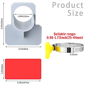 Swimming Pool Pipe Holders Plastic Above Ground Swimming Pool Hose Support Brackets with Tape and Cable Tie Stainless Steel Hose Clamps for Preventing Pipes Sagging Accessory (2, Gray)