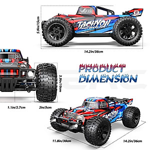 DEERC 1:10 Large Brushless RC Car for Adults, 3S 4X4 High Speed Monster Truck, 60+ KMH, All Terrain 2.4Ghz Hobby Electric RC Truck, Off-Road Remote Control Vehicle, 40+min, RC Crawler for Boys