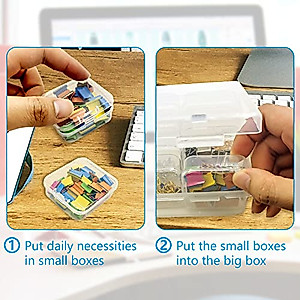 Bead Organizer, 24 Pack Mini Clear Plastic Organizer Storage Containers, Craft Storage Organizer for Diamond Painting Supplies, Jewelry Making, Parts - Clear