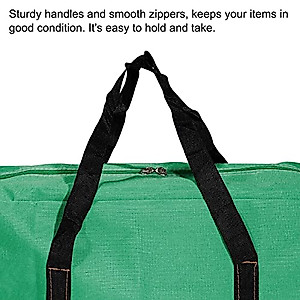 PATIKIL Closet Storage Bags, 2 Pack 35L Capacity Large Waterproof Moving Storage Bag Totes with Strong Handles for Home Camping, Green