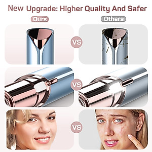 Facial Hair Removal for Women(as seen on tv), Gurelax Flawless Facial Hair Remover, Electric Face Shaver, Painless Hair Removal Device for Lip, Chin with 2 x Replacement Heads