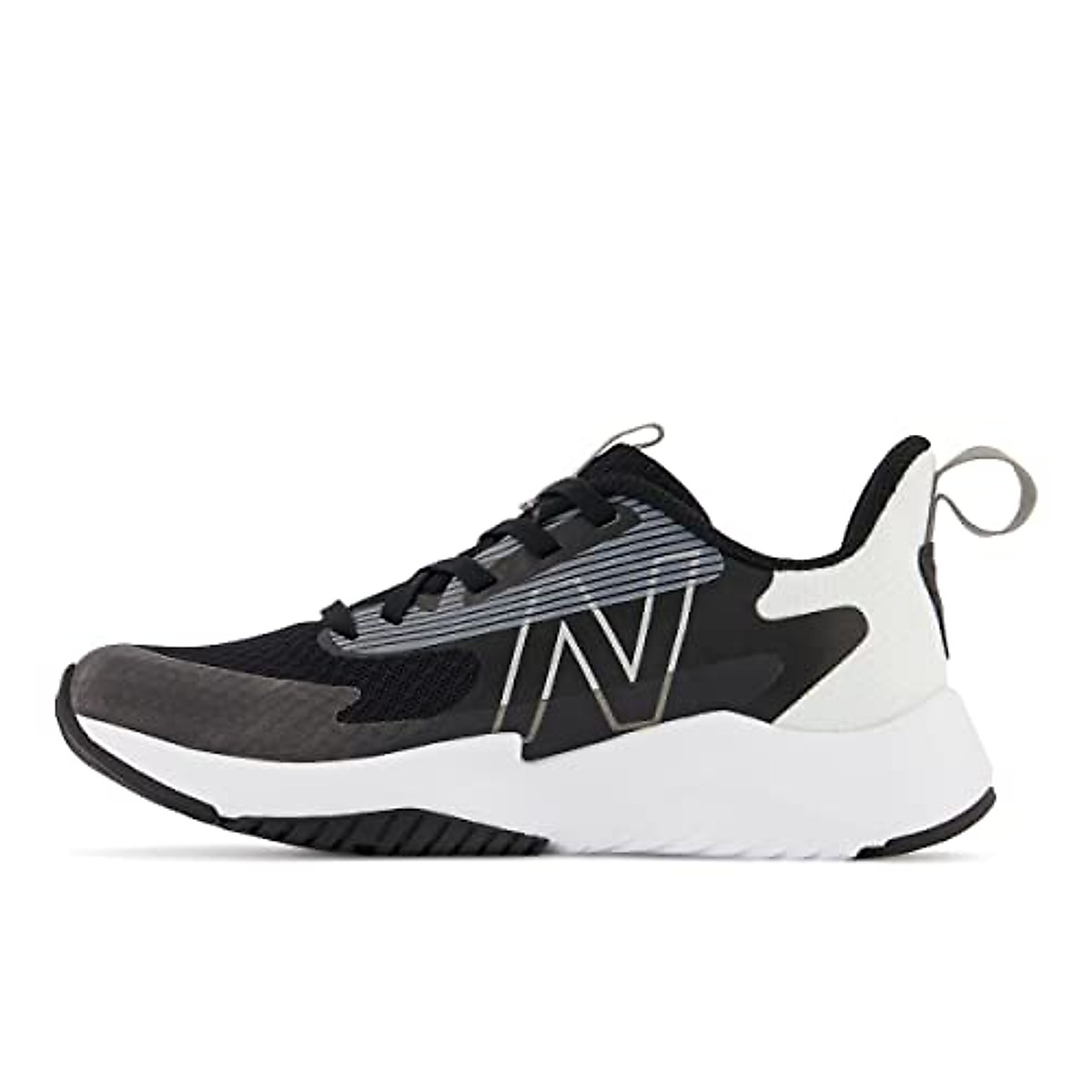 New Balance Kid's Rave Run V2 Lace-up Sneaker, Black/White, 2 Little Kid