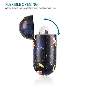AirPods Case Gen 2&1, Lokigo Spacemen AirPods Case Cover Full Protective AirPods with Wireless Charging Hard Case Kits with Keychain/Strap/Earhooks/Watch Band Holder for Girls Women Men