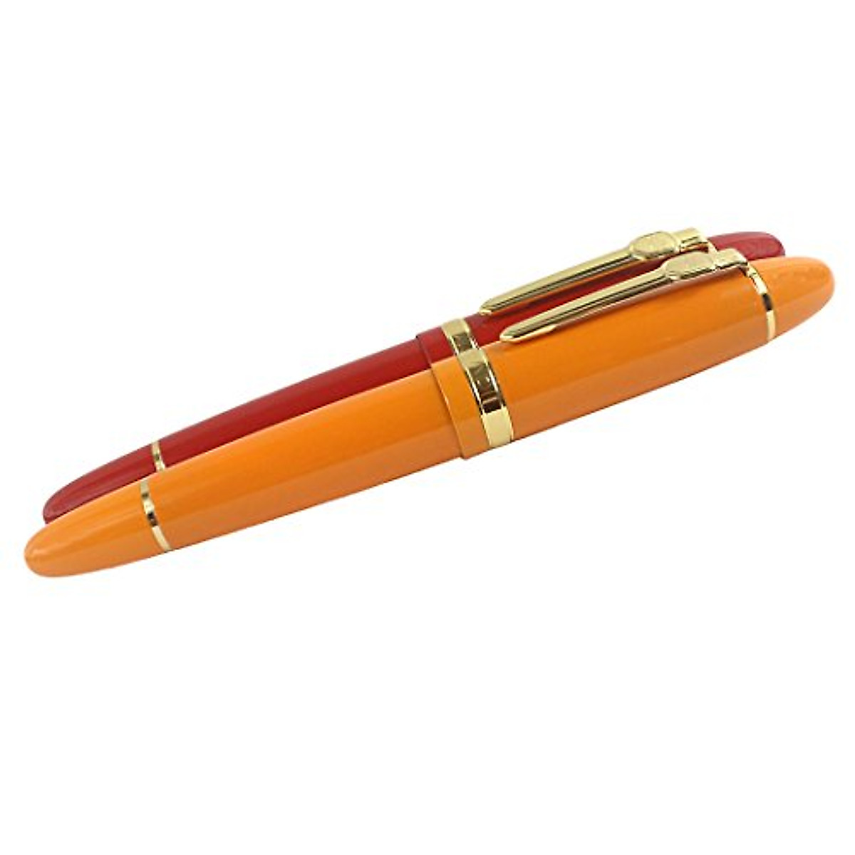 Sipliv 2PCS Jinhao Big Heavy 159 Rollerball Pen, Gold Trim, Red & Orange
