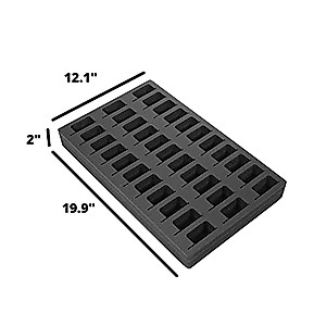 Polar Whale 2 Cocktail Capsule Drawer Organizers Tray Insert Compatible with Bartesian for Kitchen Home Bar Party Waterproof Washable Black Foam 33 Compartment 12.1 x 19.9 Inches
